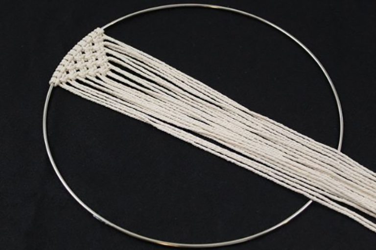 Simple Macrame Hoop Wall Hanging with Feathers - Macra-Made