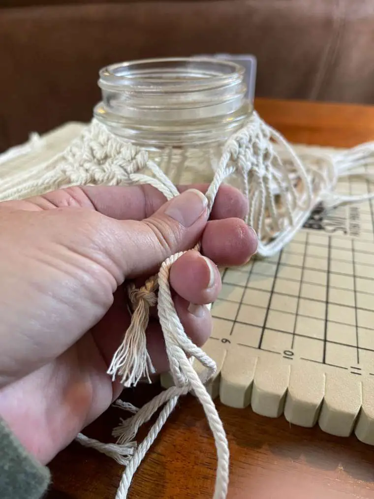 DIY Macrame Glass Jar Covers Made with Square Knots - Macra-Made