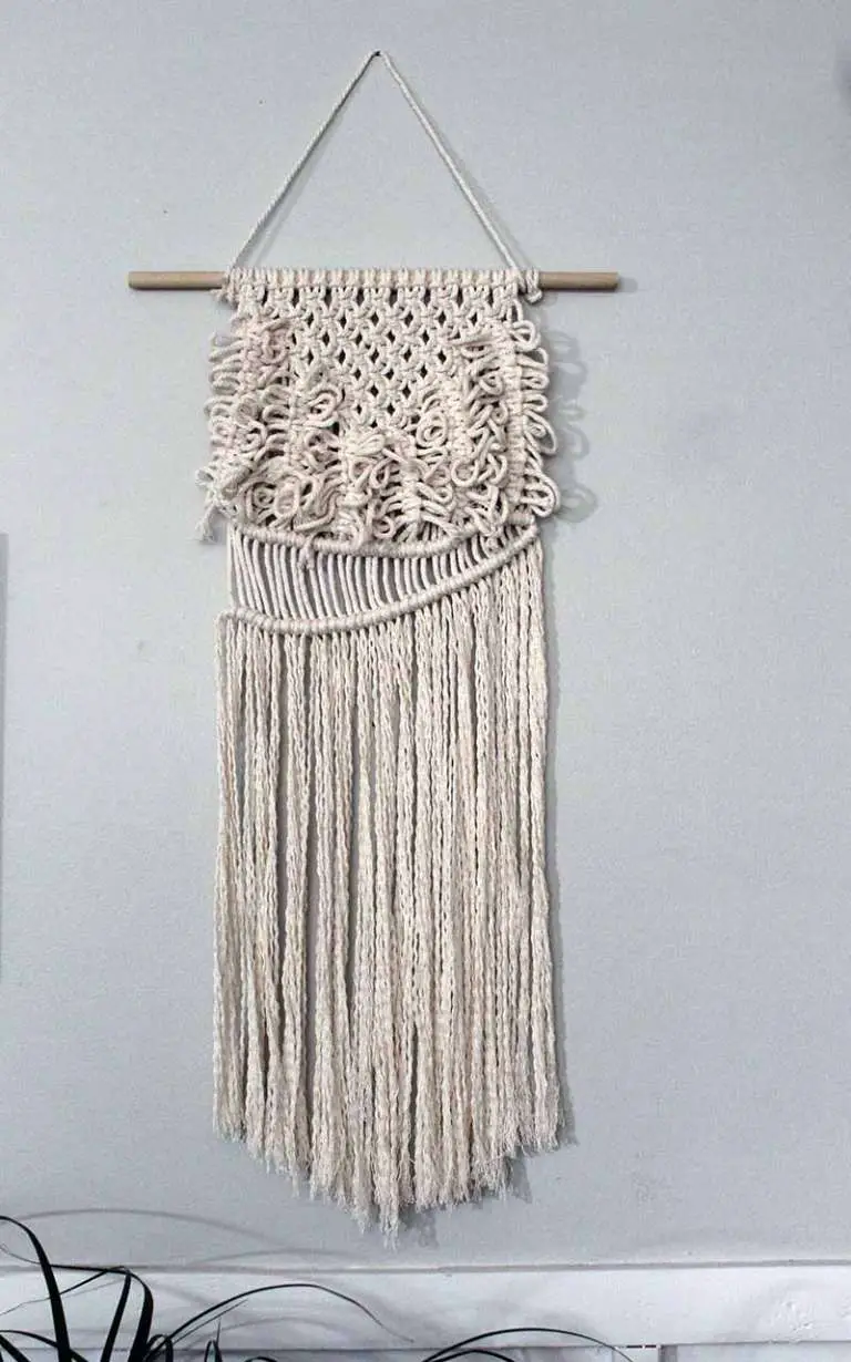 Macrame Wall Hanging with Square Knots - Macra-Made